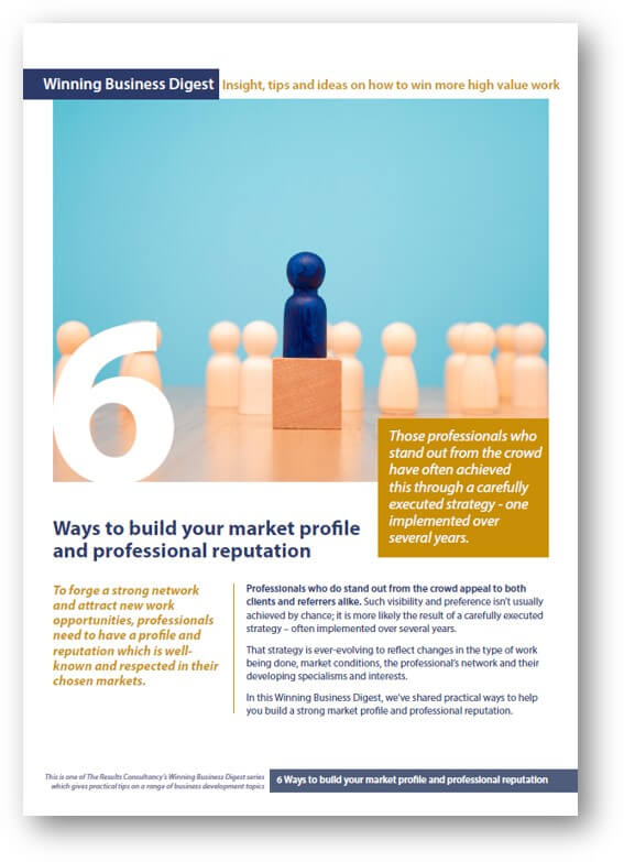 Ways to build your market profile and professional reputation ...